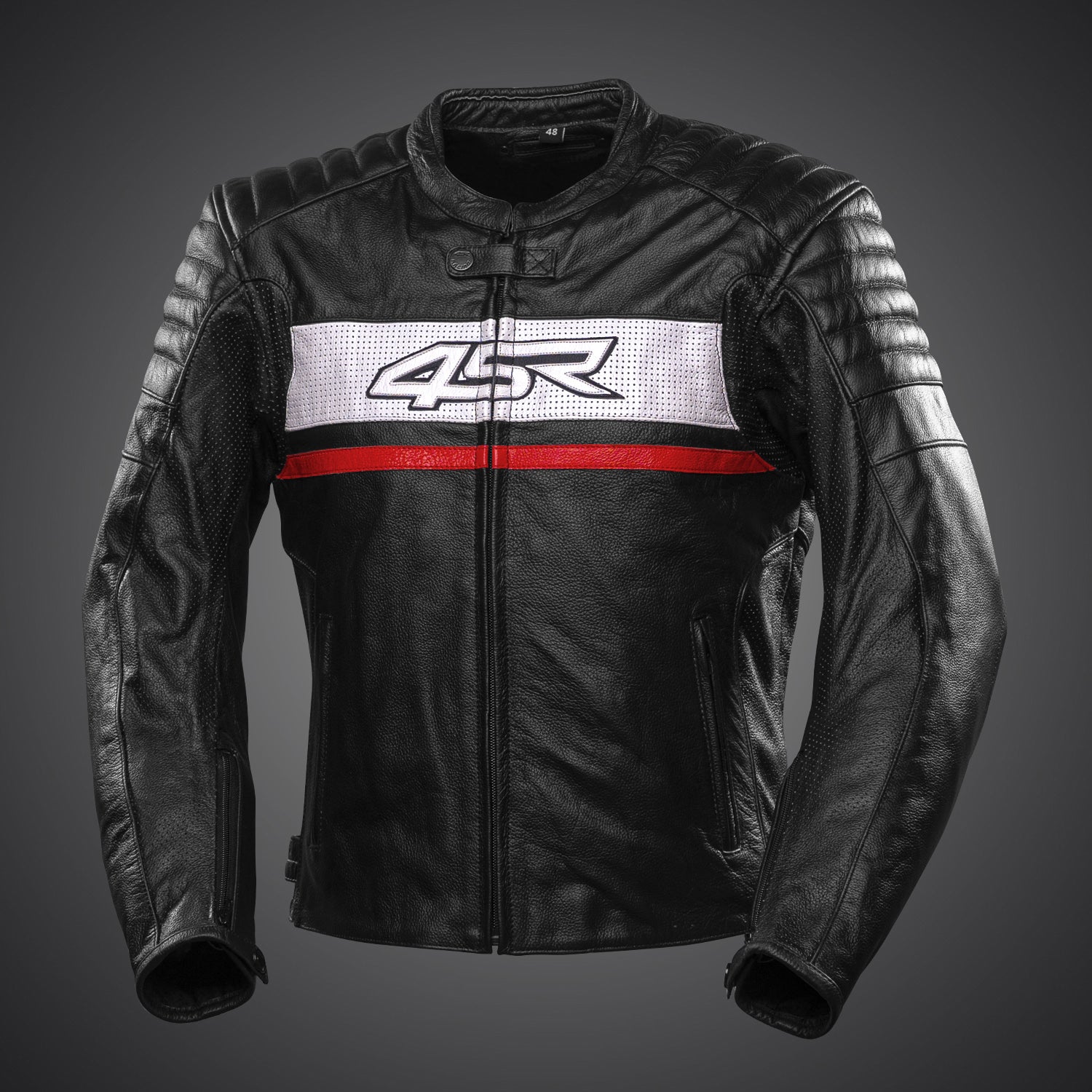 Roadster III – Red premium leather motorcycle jacket by 4SR