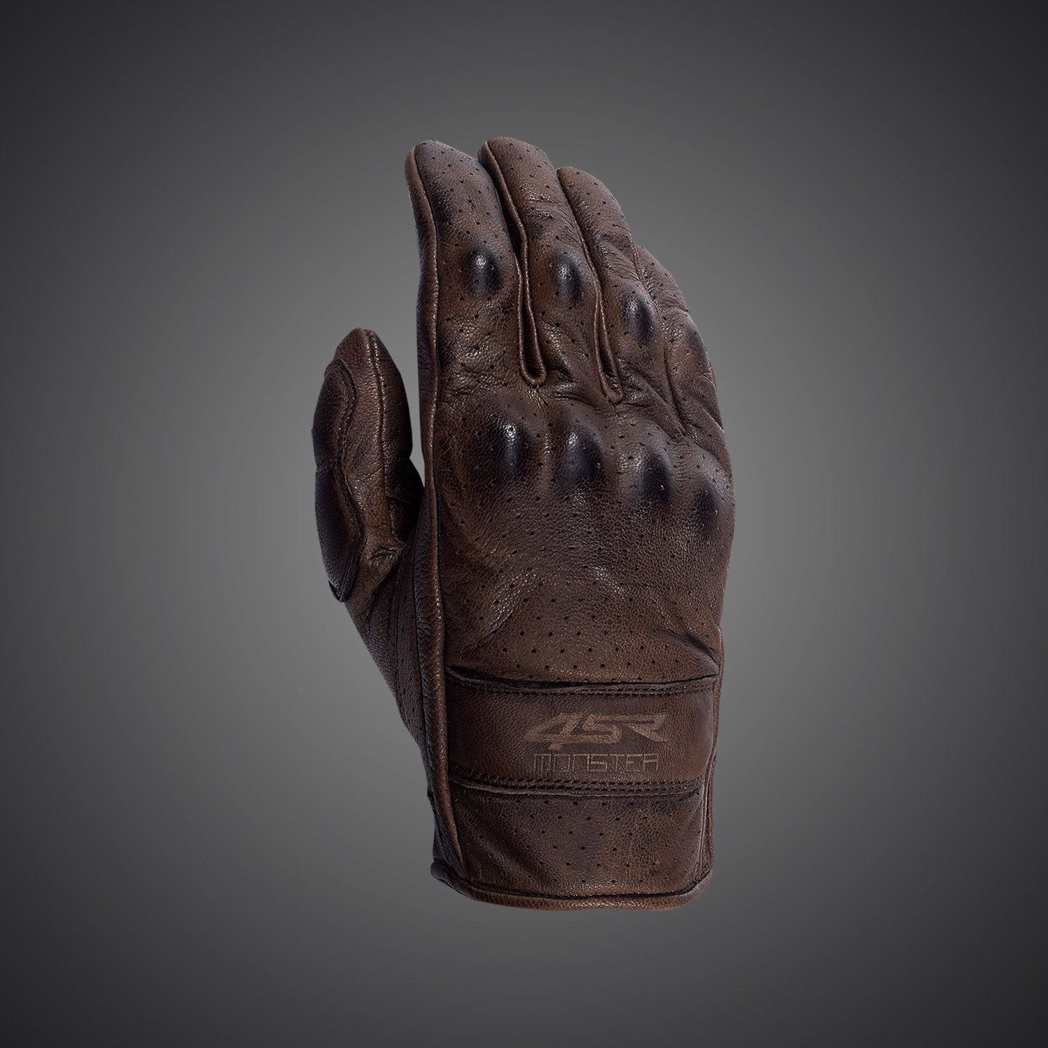 4SR Monster Brown Vintage Motorcycle Leather Gloves