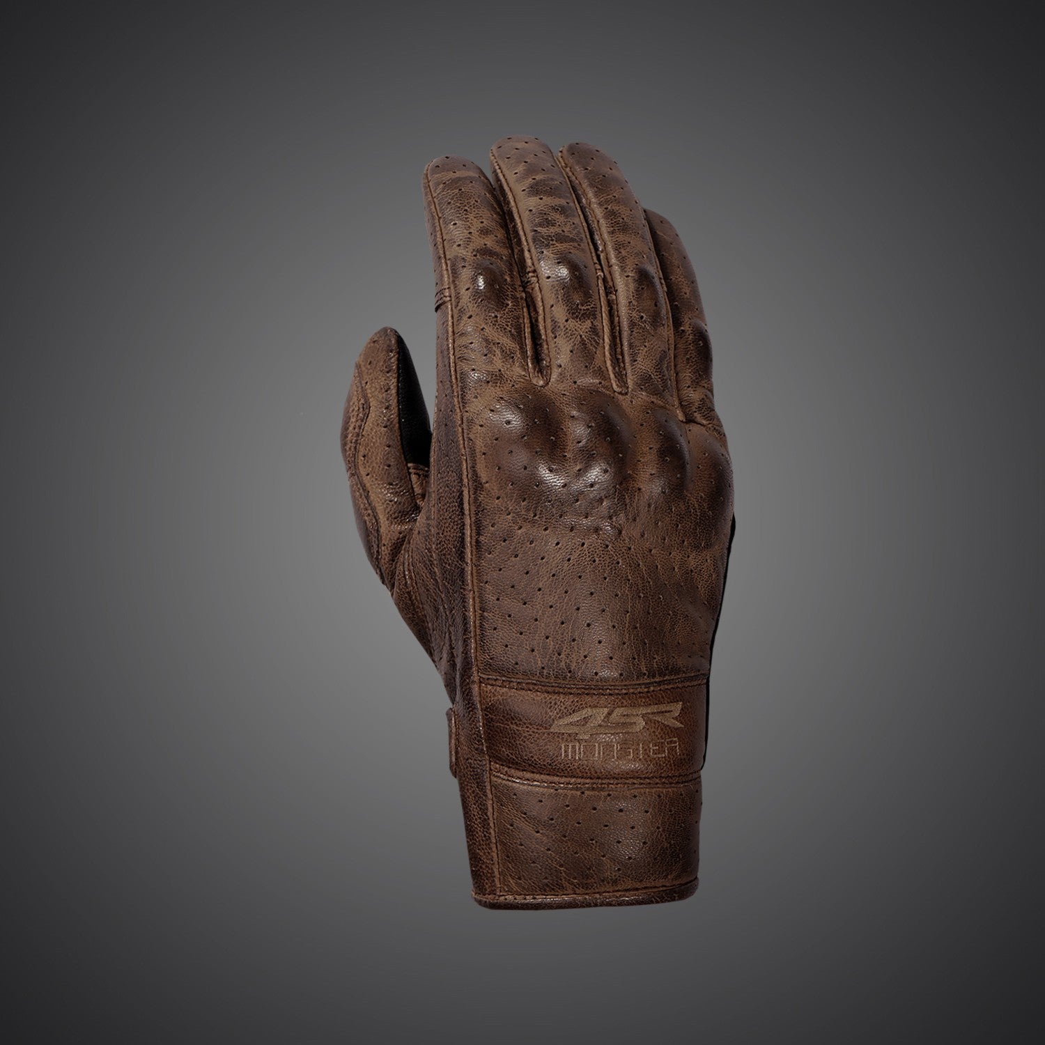 4SR Monster EVO Brown Motorcycle Leather Gloves