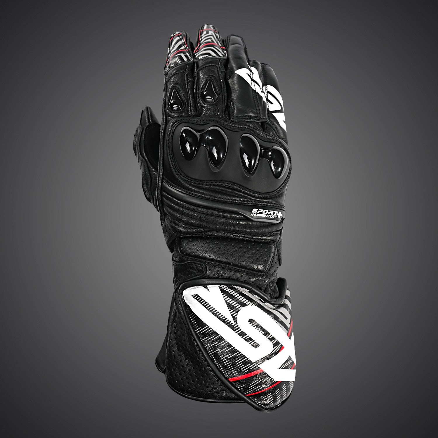 4SR Sport Cup Plus EVO Black Motorcycle Racing Gloves